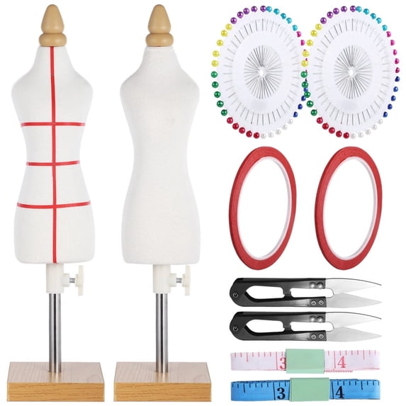 2 PCS Dressmaker Dummy Mannequins, Female Dress Tailor Form Set ...
