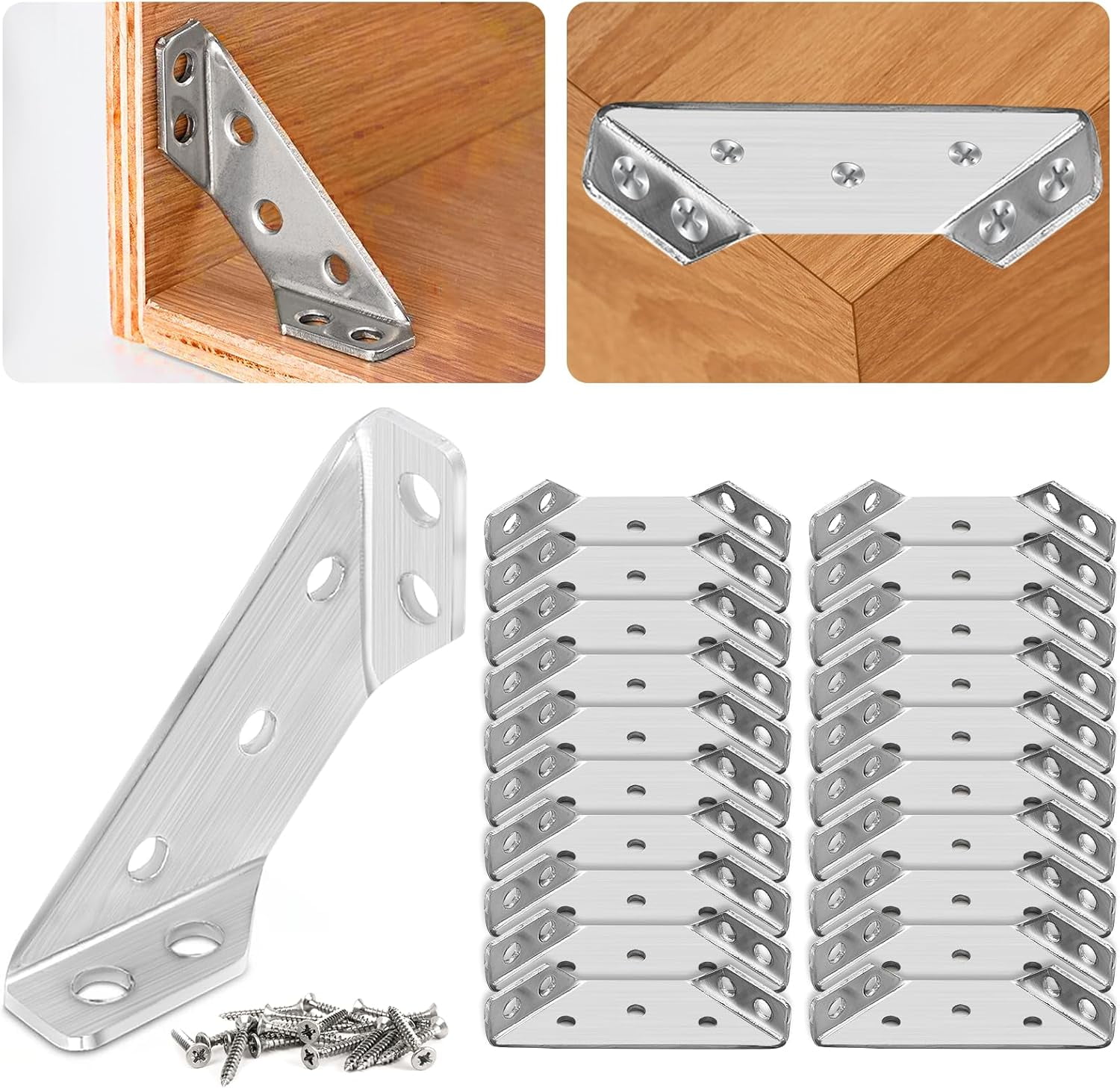 10 PCS Universal Stainless Steel Furniture Corner Connector, Multi ...