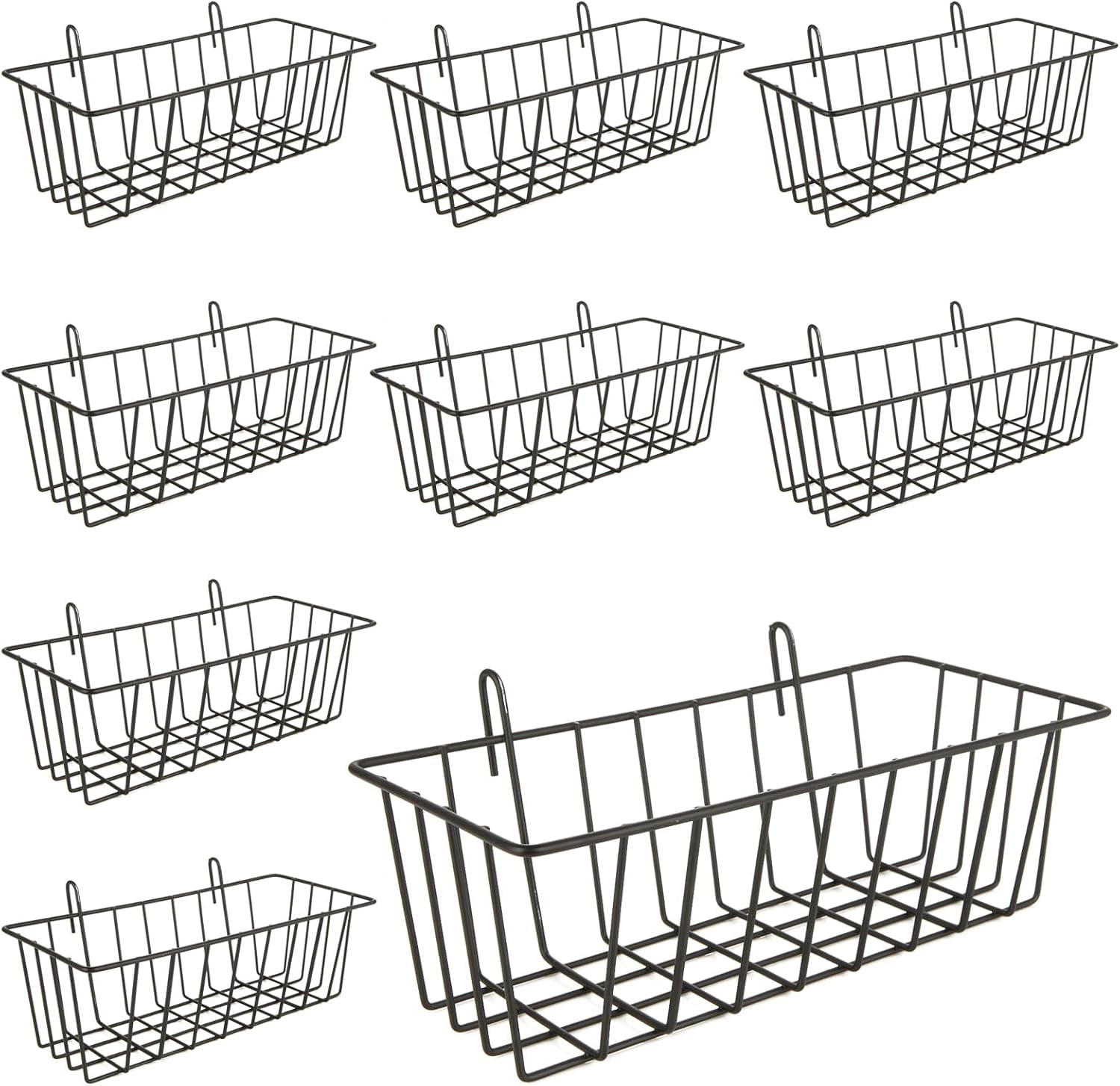 10 PCS Wire Baskets Wall Grid Panel Hanging Wire Basket Hanging Wall ...