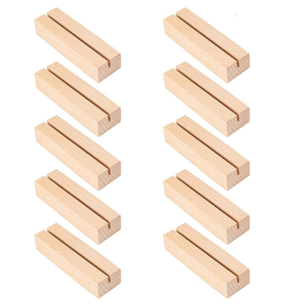 10 PCS Wood Place Card Holders Wooden Table Number Holder Sign Stands ...