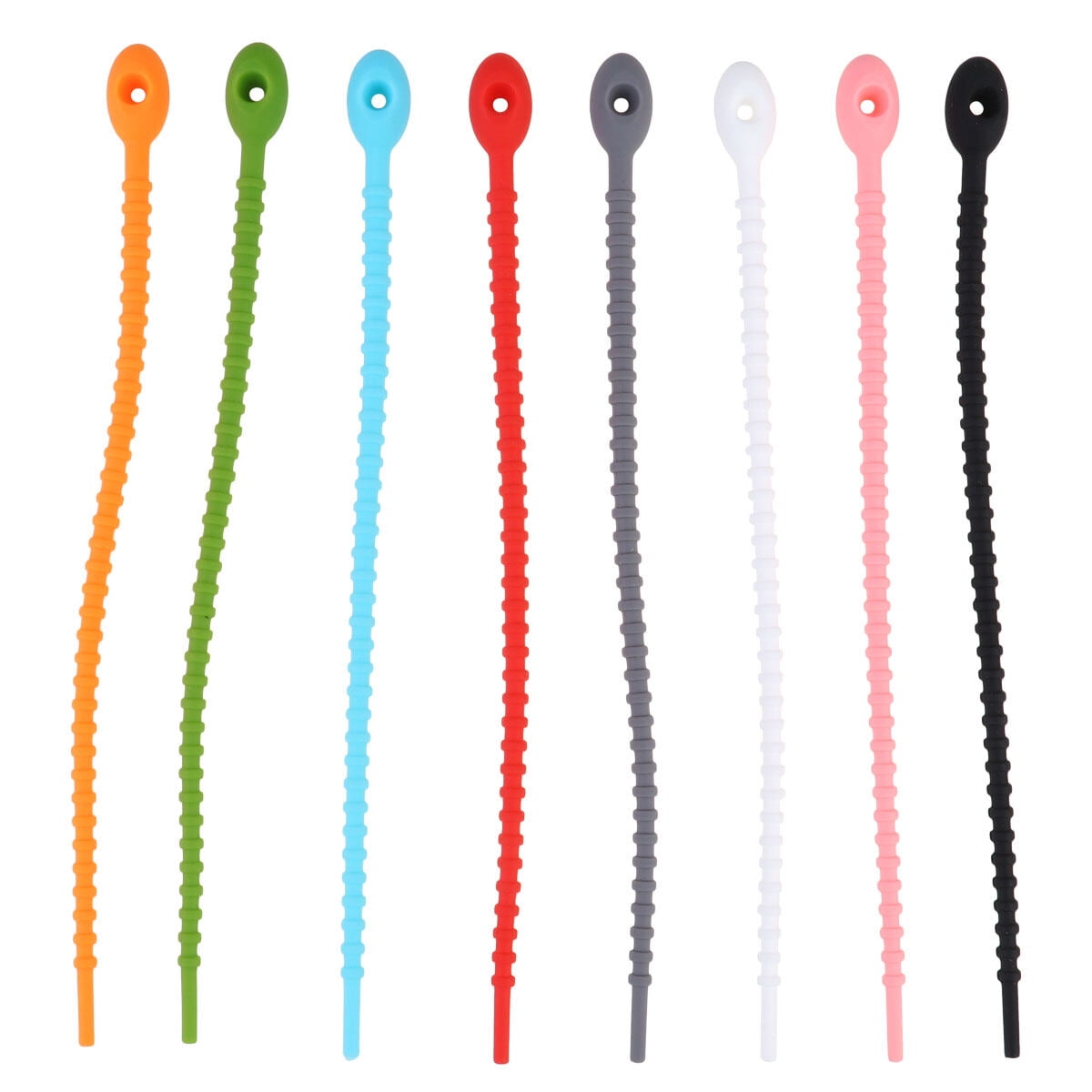 HOMEMAXS 10PCS Reusable Silicone Cable Ties Zip Ties Wire Organizers ...