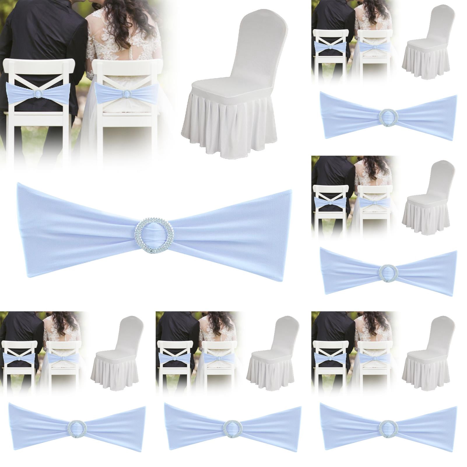 10 PCS pandex Chair Sashes Bands Stretch Chair Ties Bows with Buckle ...