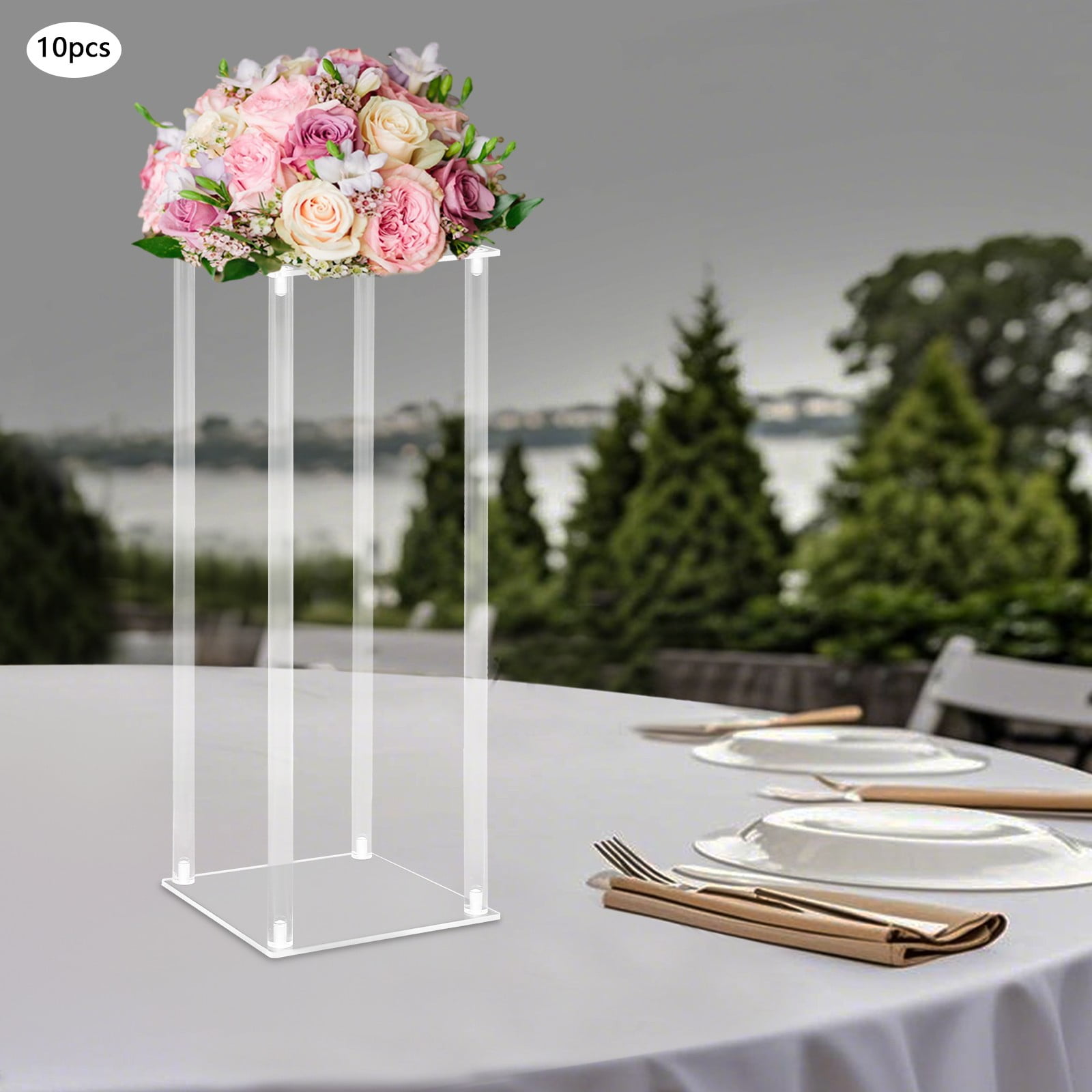 10 PCs Acrylic Wedding Flower Stands, for Weddings, Birthday Parties ...