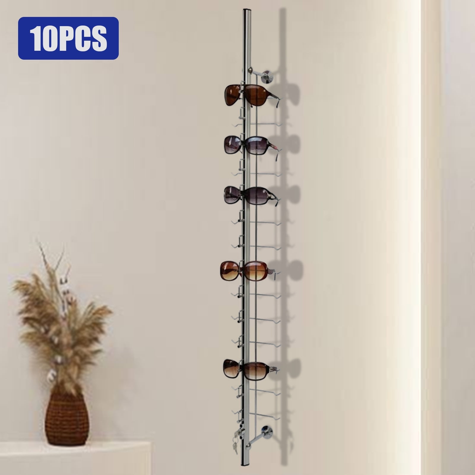 10 PCs Lockable Sunglasses Rack Eyeglass Frame Stand, 140-Pair Aluminum ...