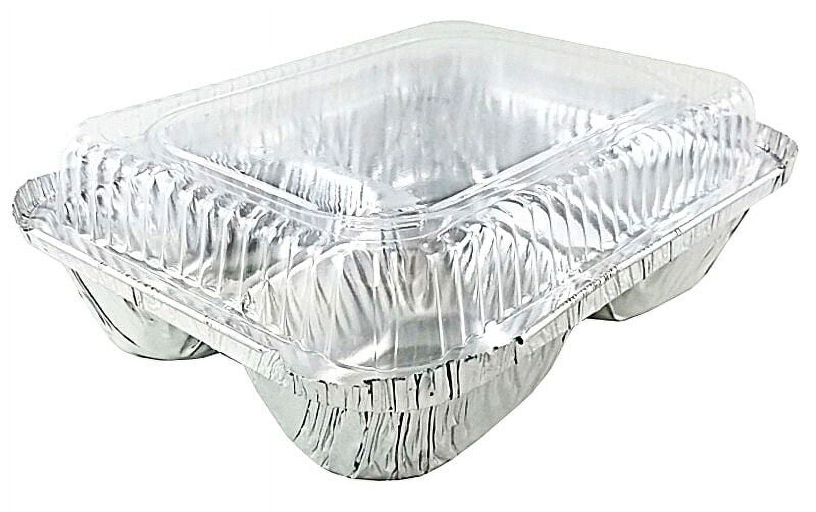10/PK - Foil TV Dinner/Take-Out Pan w/Clear Plastic Dome Lid- 3 ...