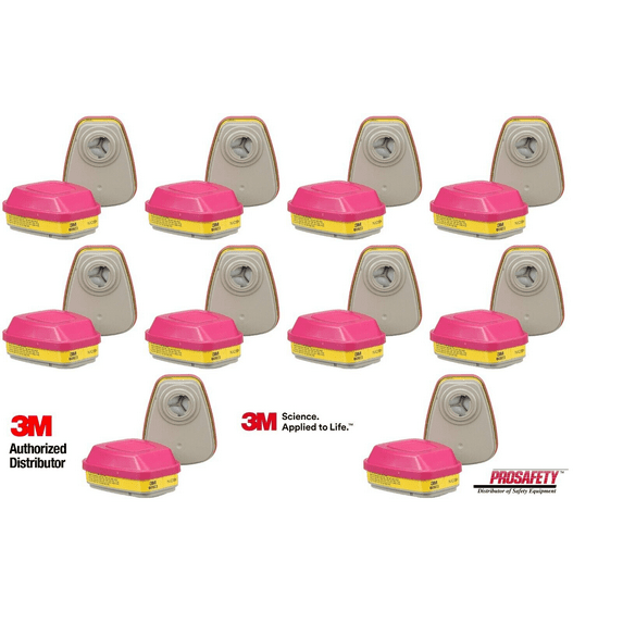 10 PR. 3M 60923 Organic Vapor Acid Gas P100 PPE Respirator Protection ...