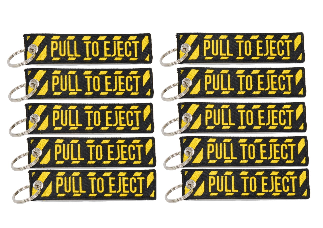 10 PULL TO EJECT Key Chain aviation atv utv motorcycle pilot crew tag ...