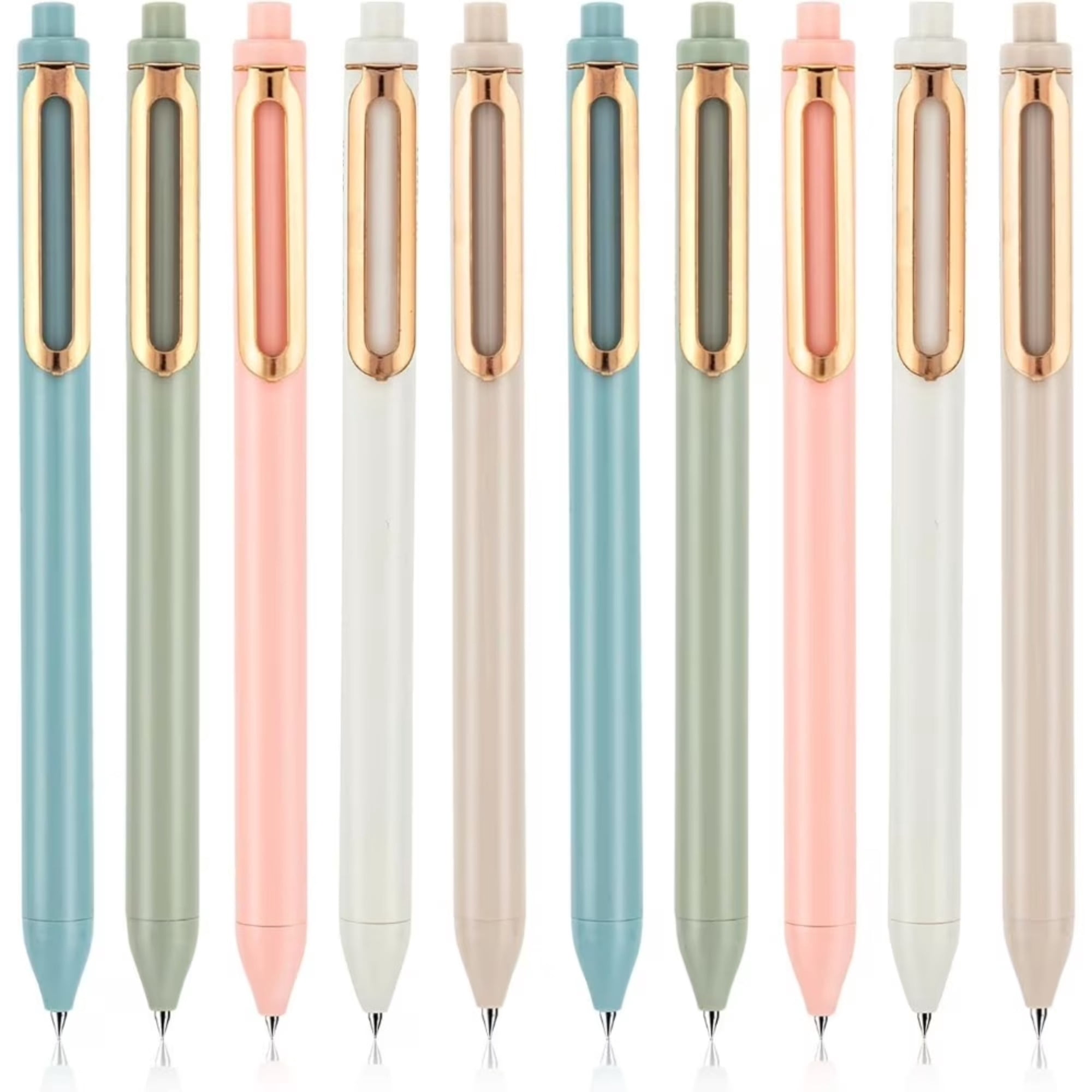 10-Pack 0.5mm Retractable Gel Pens, Black Ink Fine Point, Smooth ...