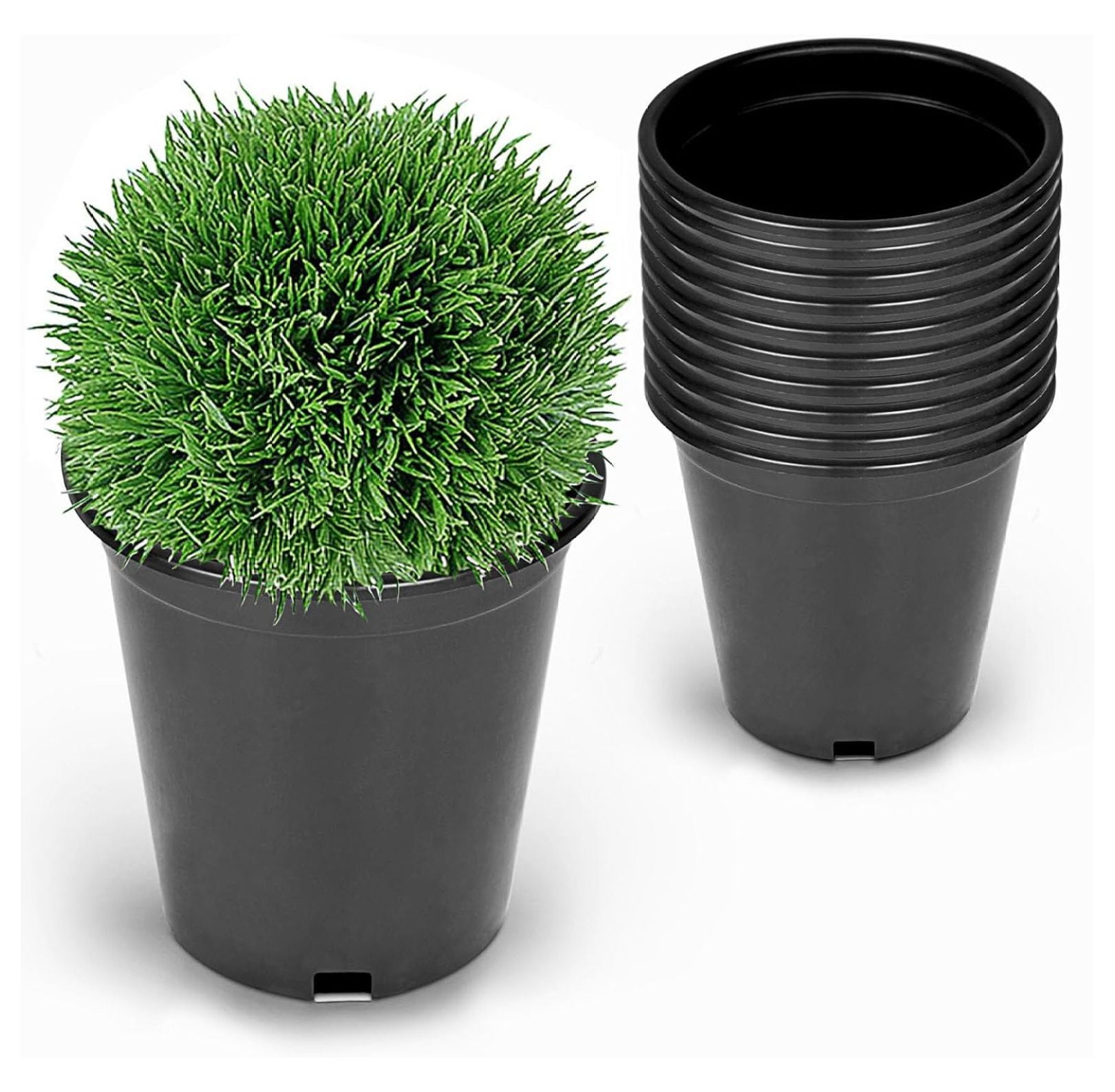 10-Pack 0.7 Gallon Round Planter Nursery Pots, Flower Plant Container ...