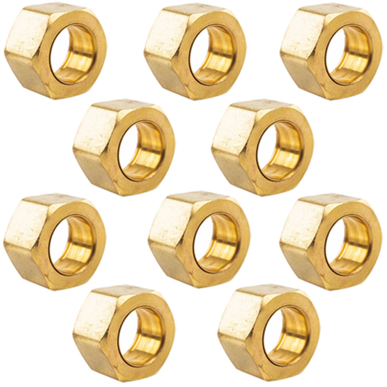 10 Pack 1/2" Compression Nut & Ferrule Combo for 1/2" OD Tube Brass ...