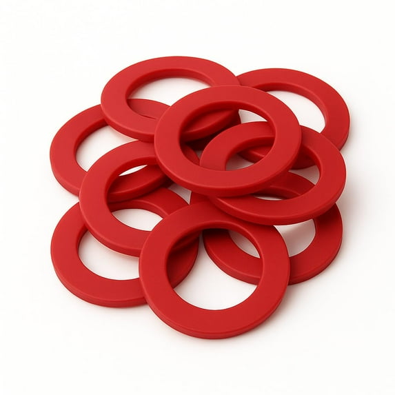 10-Pack 1/2 Inch Garden Hose Washers – Heavy Duty Red Rubber Flat ...