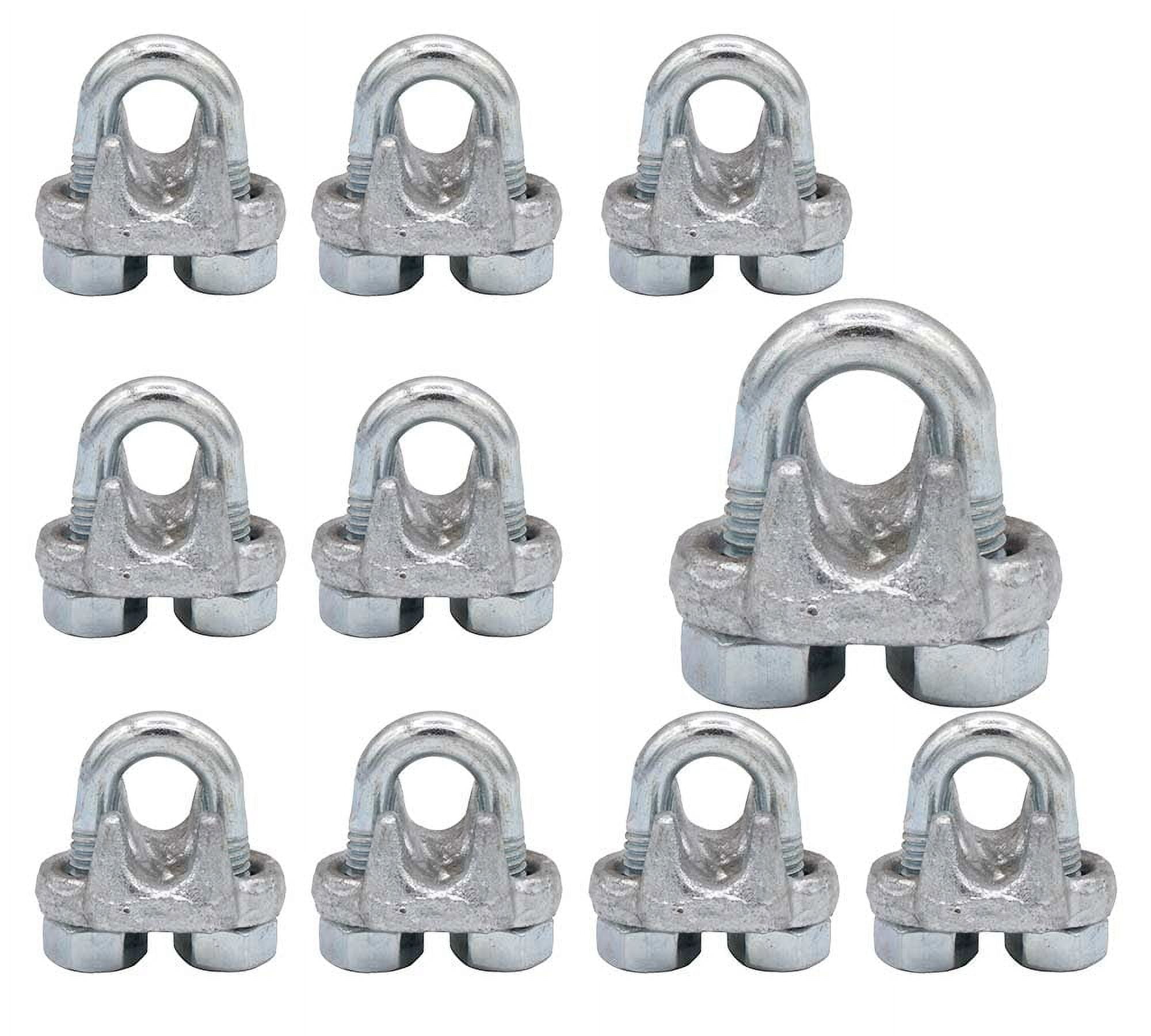 (10 Pack)1/4" Forged Wire Rope Clamp for Stainless Steel Wire Rope ...