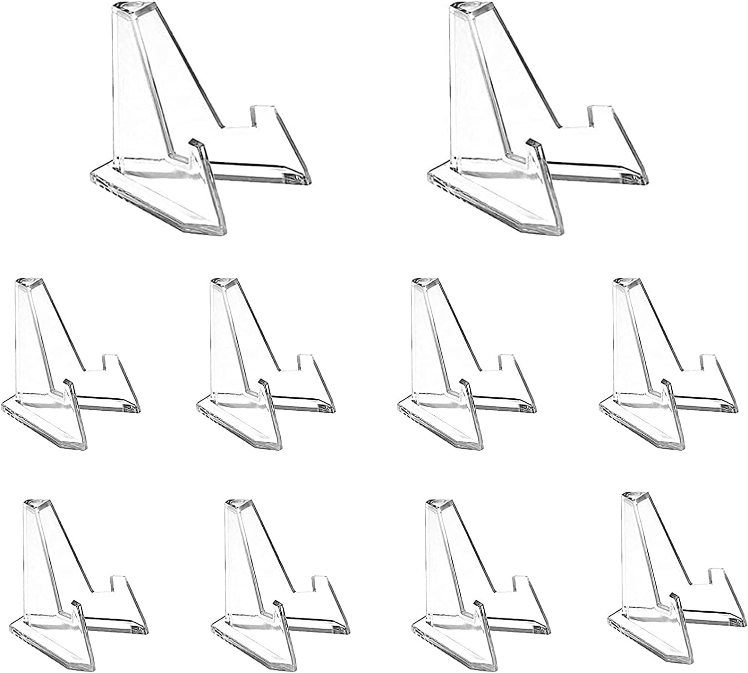 10 Pack 1.4 Inch Clear Small Easel Stand, Acrylic Tabletop Small Mini ...