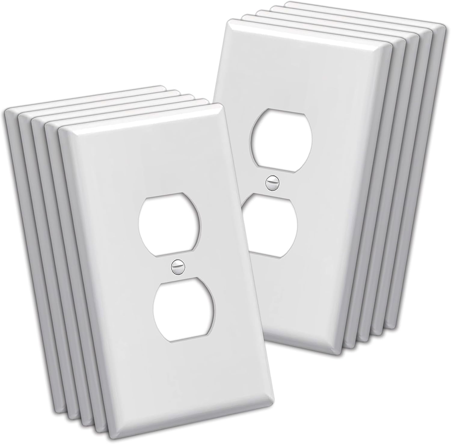 10 Pack 1-Gang Jumbo Duplex Receptacle Outlet Wall Plate, Over-Size ...