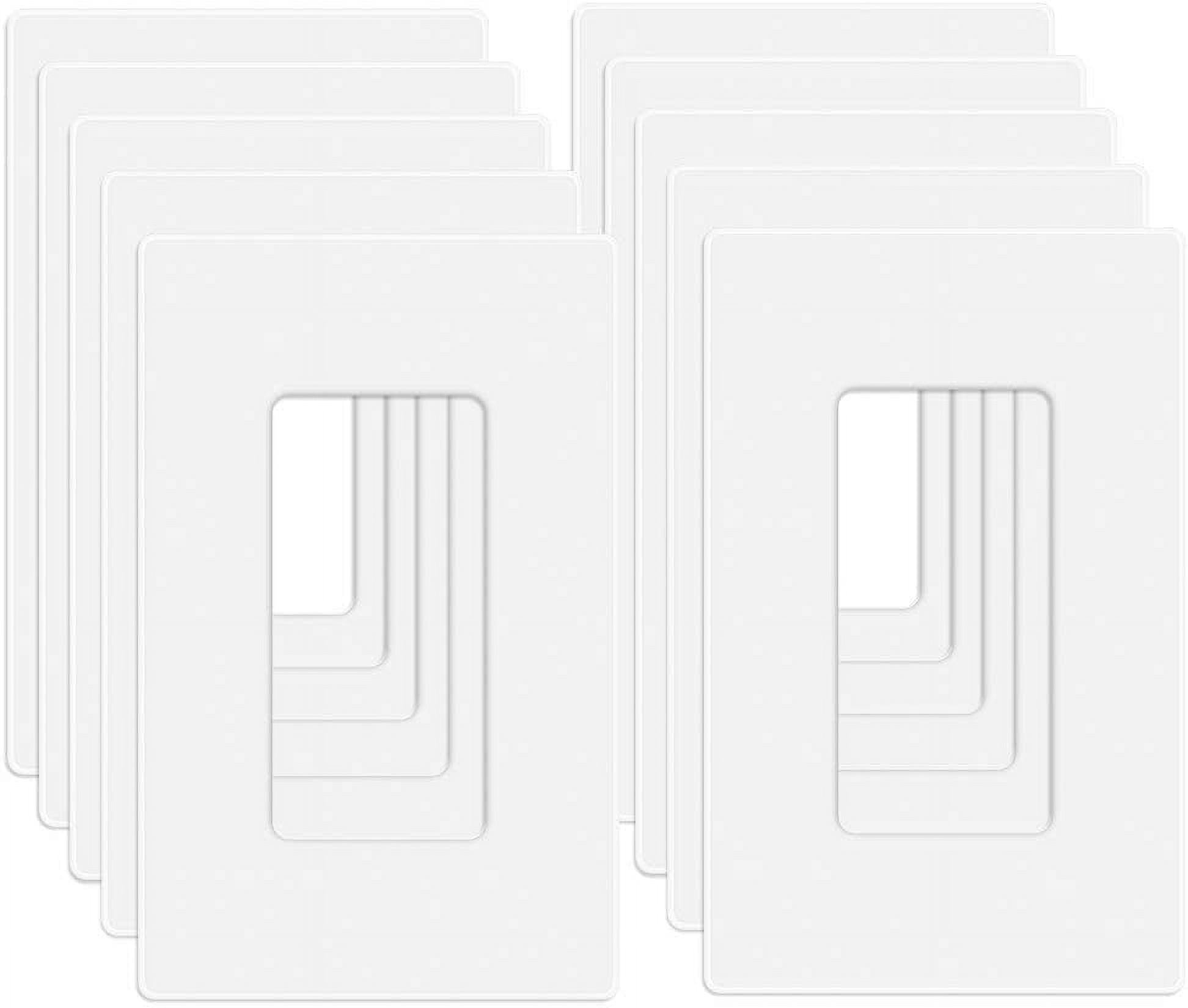 10 Pack 1-Gang Screwless Wall Plate, Decora Outlet Cover Plates, 4.57 ...