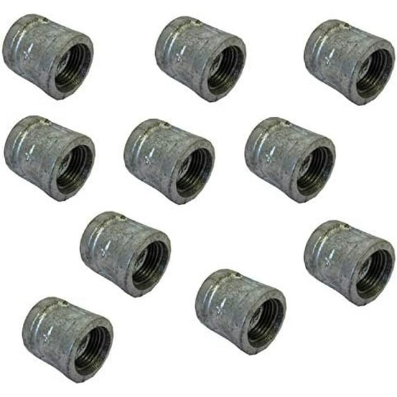 (10 Pack) 1 Inch NPT Galvanized Malleable Iron Straight Coupling ...