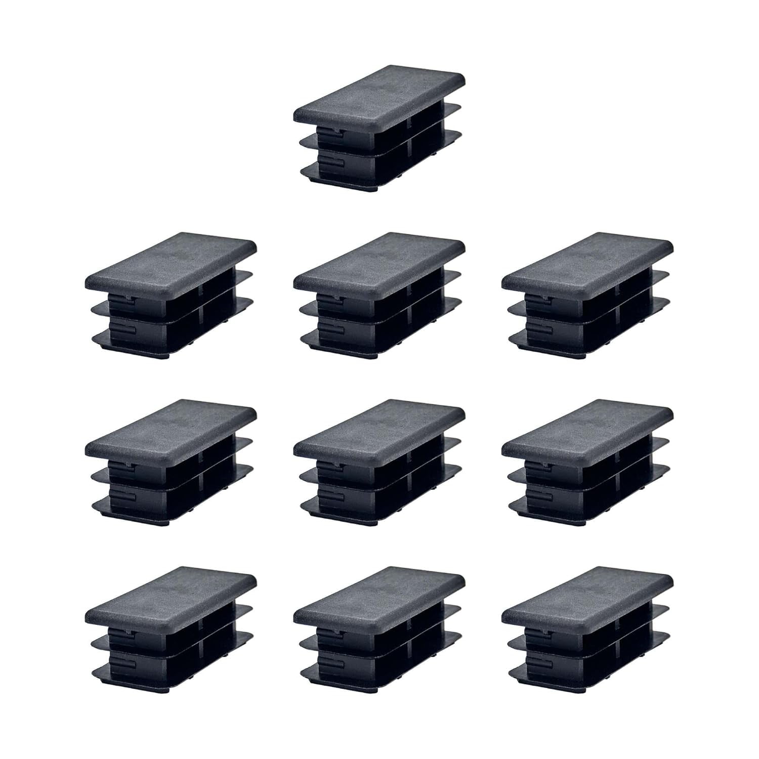 10-Pack 1" X 2" Rectangular Plastic End Caps, USA-Made Tubing Inserts ...