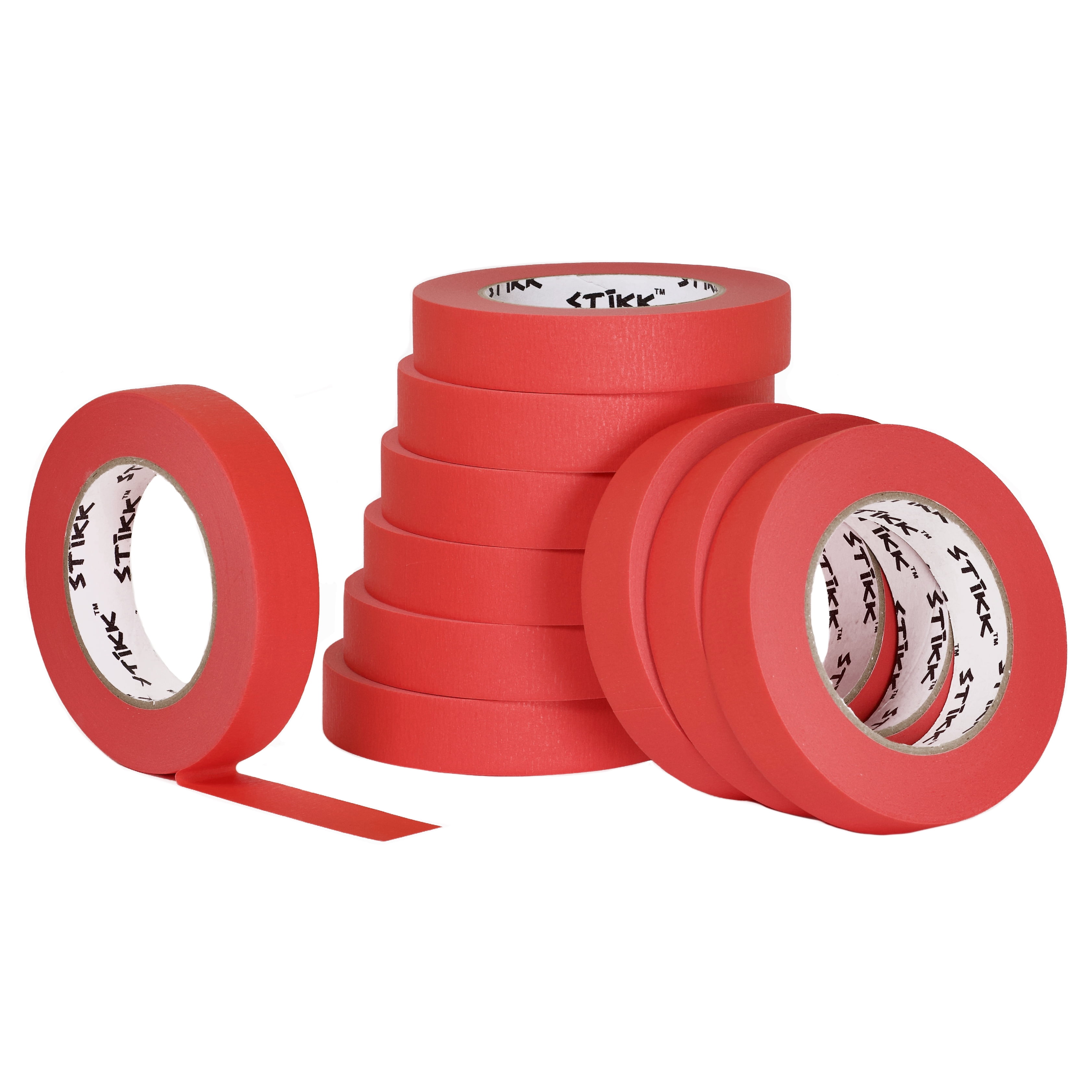 10 Pack 1" inch x 60yd STIKK Red Painters Tape 14 Day Easy Removal Trim ...