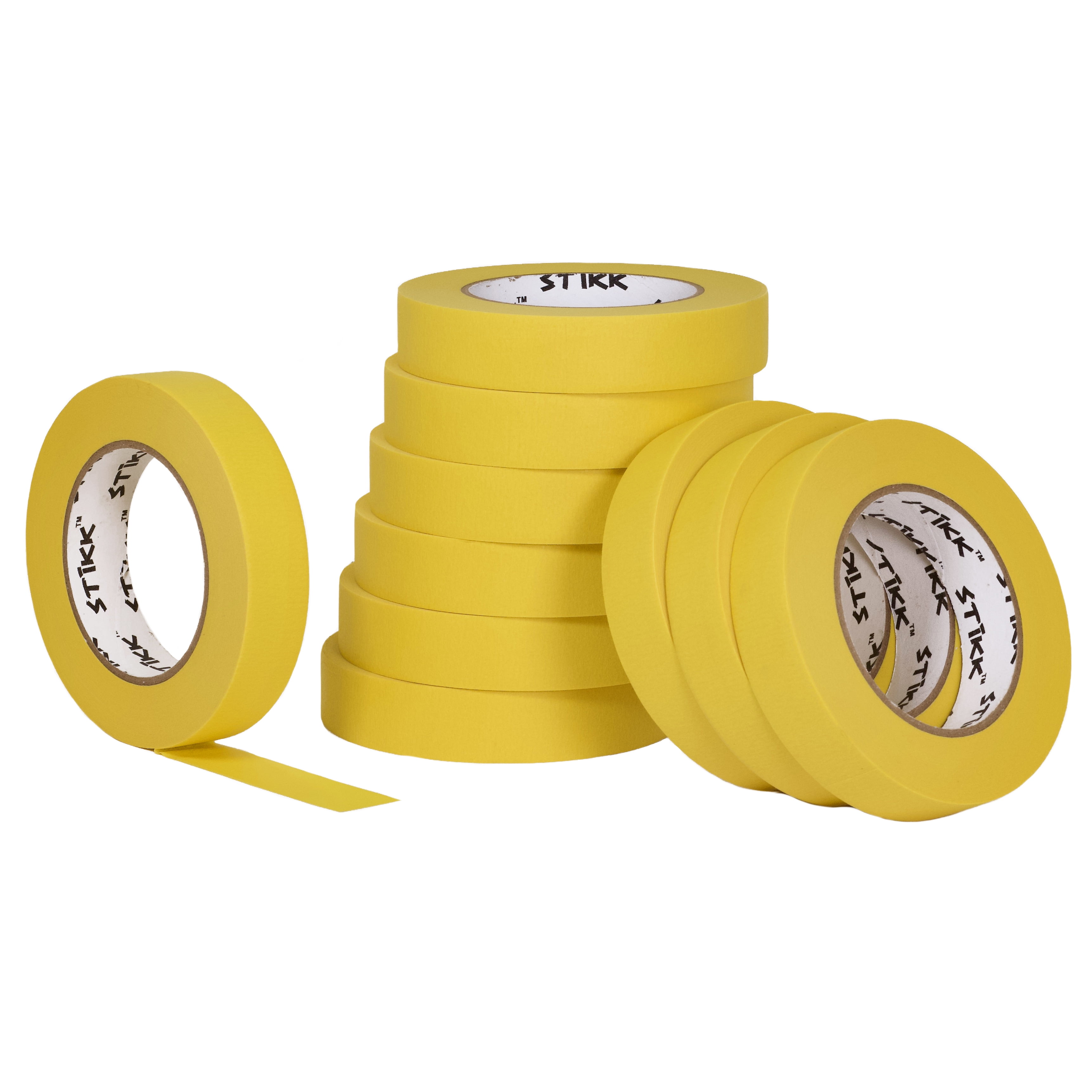 10 Pack 1" inch x 60yd STIKK Yellow Painters Tape 14 Easy Removal Trim ...