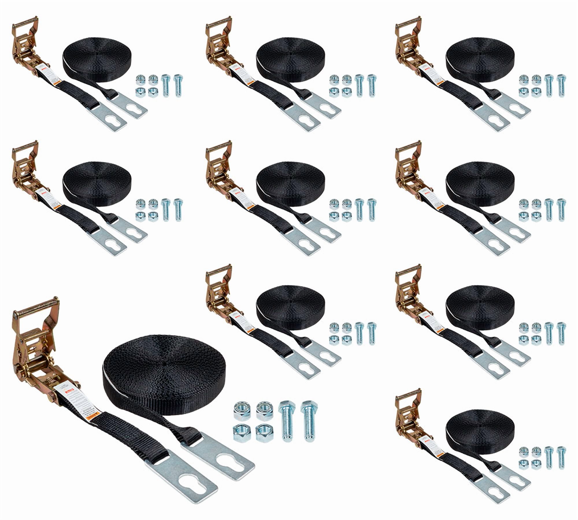 10 Pack 1" x 46' Center Ridge Strap with Ratchet & Keyhole Plates ...