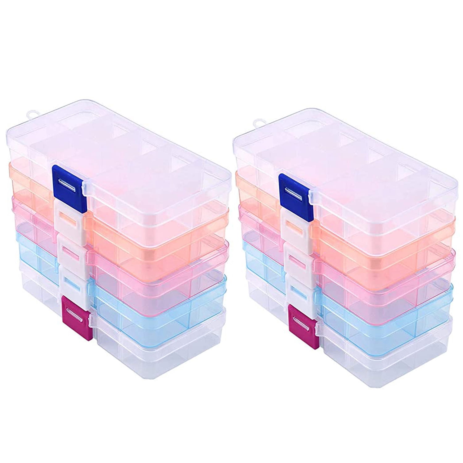 10 Pack 10 Grids Jewelry Organizer, Jewelry Box Travel Bead Organizers ...