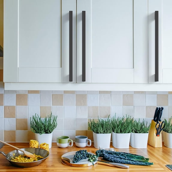 10 Pack 10 Inch (254mm) Matte Black Cabinet Pulls Kitchen Cabinet ...