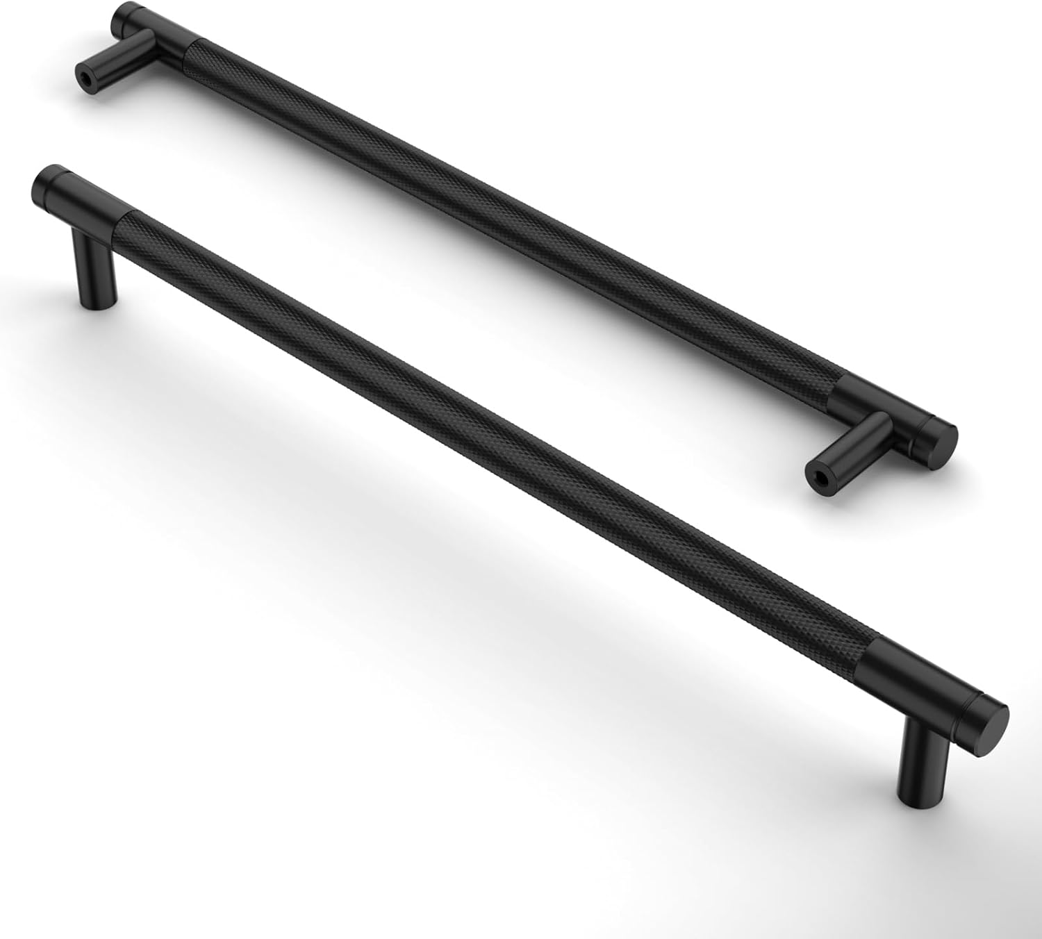 10 Pack 10 Inch(254mm) Matte Black Cabinet Pulls Knurled Cabinet ...