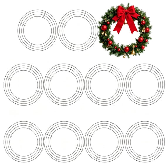 10 Pack 10 Inch Green Metal Wire Wreath Frame Forms, DIY Craft Wreath ...