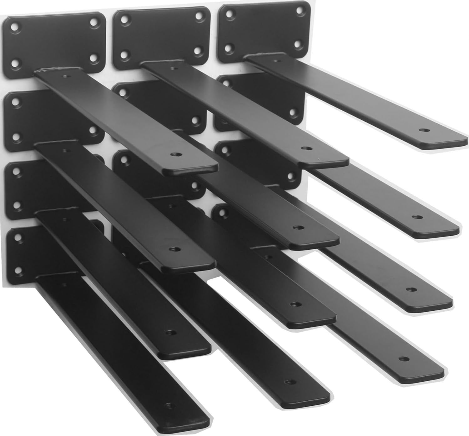 10 Pack - 10 inch Black Hidden L Shelf Bracket (1/5 Inch Thicked) Iron ...