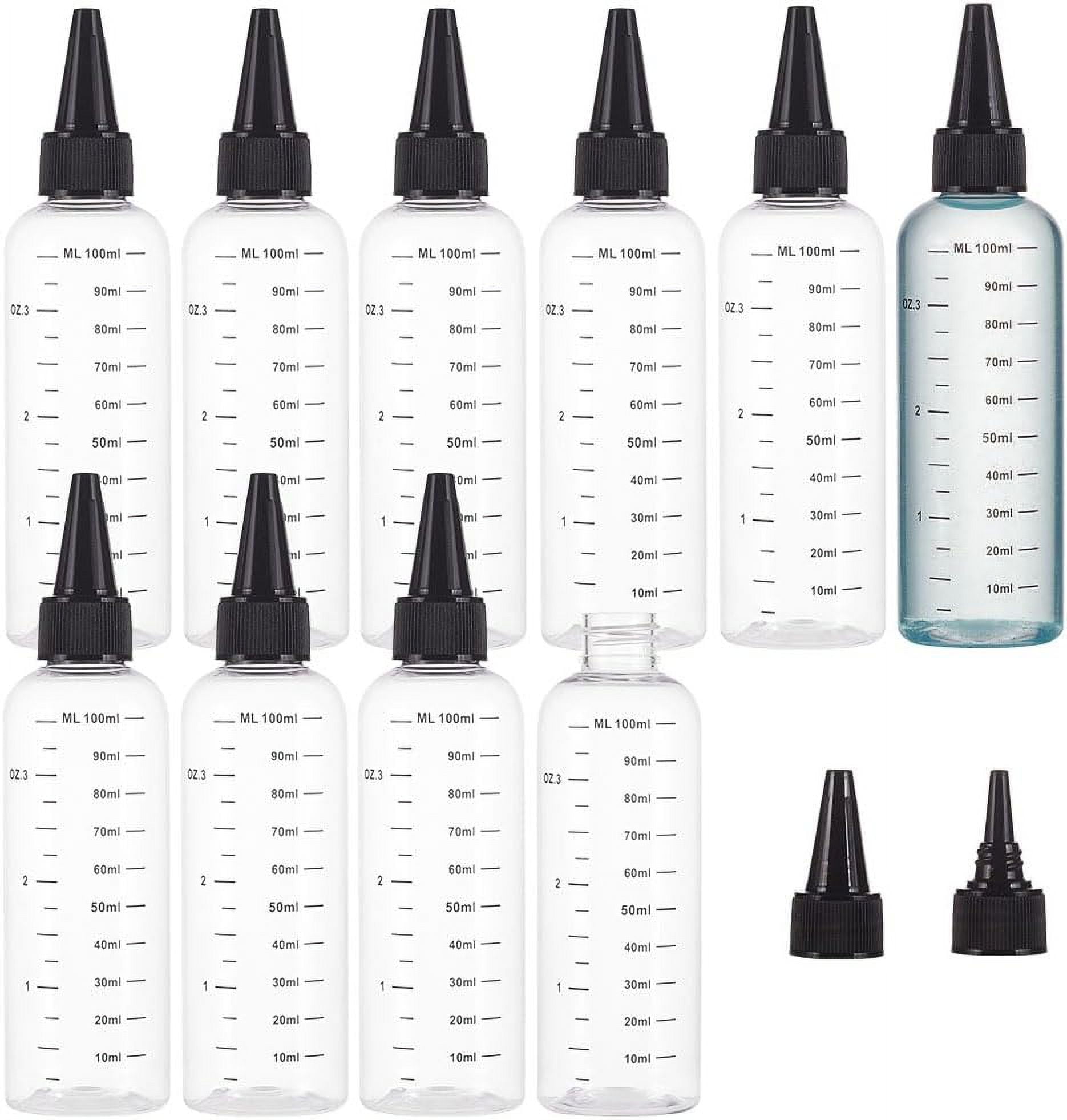 10 Pack 100ml/3.4 oz Plastic Squeeze Bottles with Scale PET Transparent ...