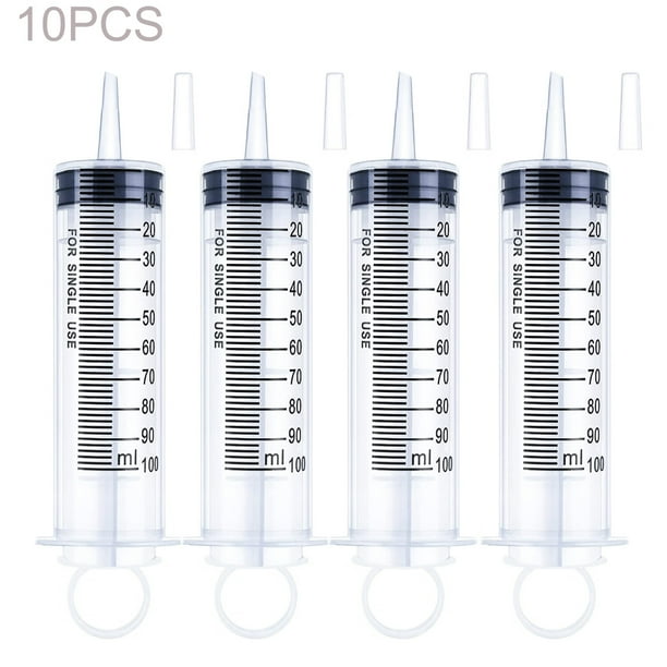 10 Pack 100ml Plastic Syringe Liquid Measuring Syringe Tools for Oral ...