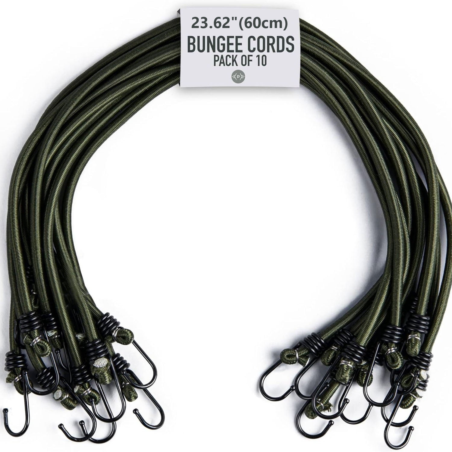 10 Pack 11.81" Bungee Cords with Hooks, 8mm Heavy Duty Elastic Rope ...