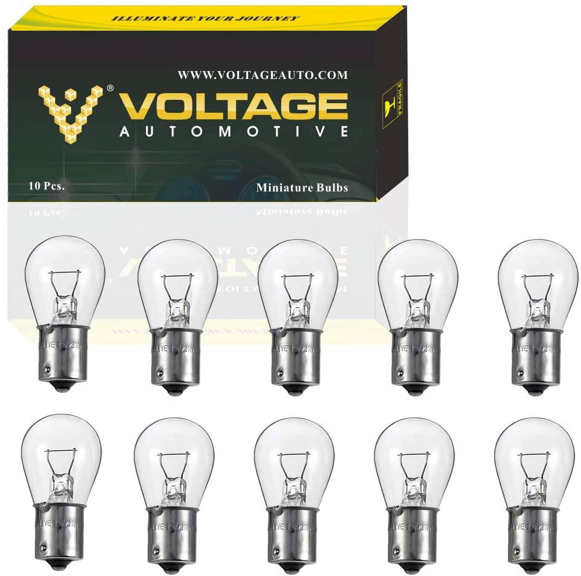 Voltage Automotive 10 Pack 1156 Bulbs, Brake Light, Turn Signal, Side ...