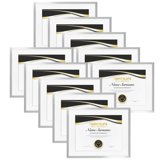 Lawrence Frames Walnut Wood & Silver 11x14 Matted to 8.5x11 Document/Diploma/Certificate Picture ...