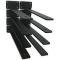 10 Pack - 12 inch Black Hidden L Shelf Bracket (1/5 Inch Thicked) Iron ...