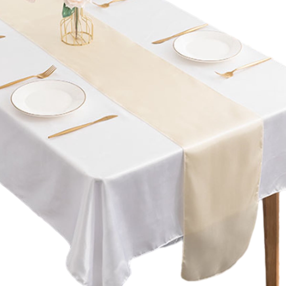 10-Pack 12 x 108 inches Satin Table Runner for Rectangle and Round ...