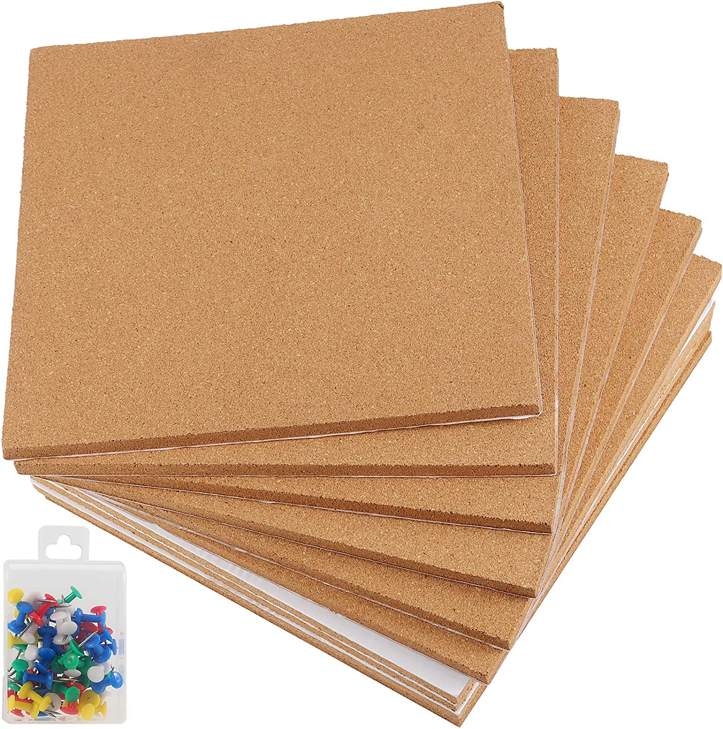 10 Pack 12 x 12 x 1/2 inch Cork Board Tiles, Square Bulletin Board ...