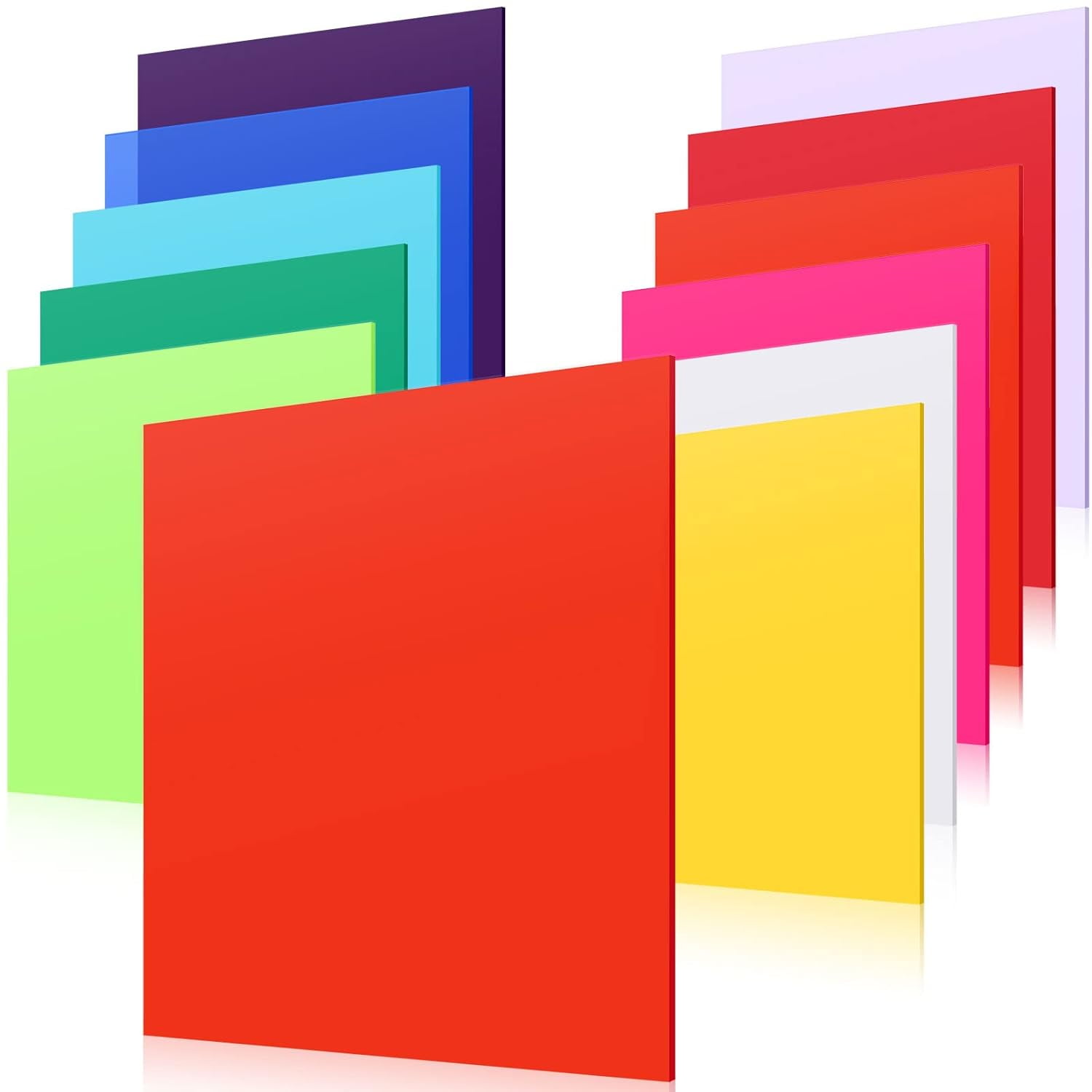 10 Pack 12 x 12 Colored Opaque Acrylic Sheets 1/8 Thick Acrylic Sheets ...