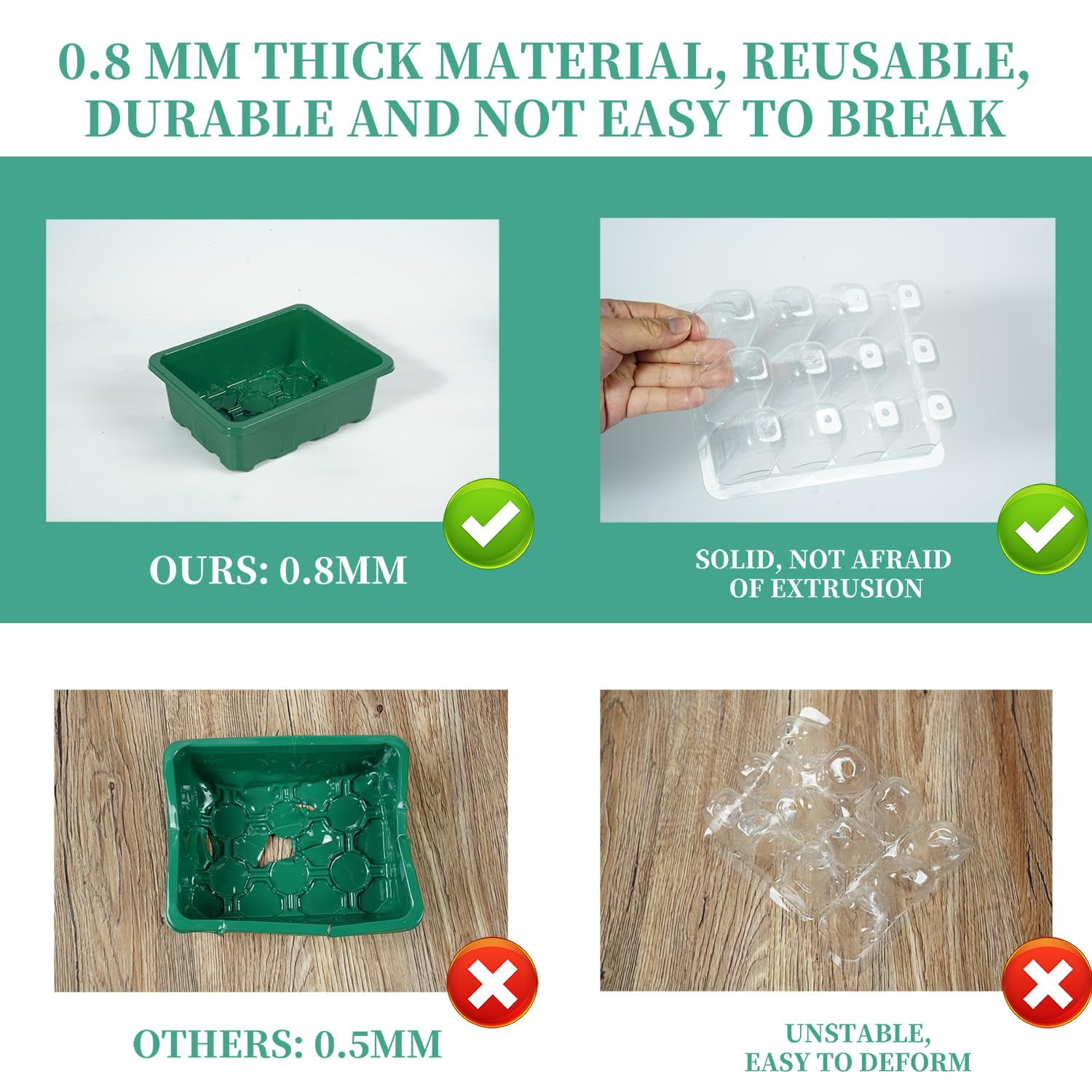 10 Pack 120 Cells Seed Starter Trays H2FSDwith Ventilation Holes - Reusable Seedling Starter Kit ...