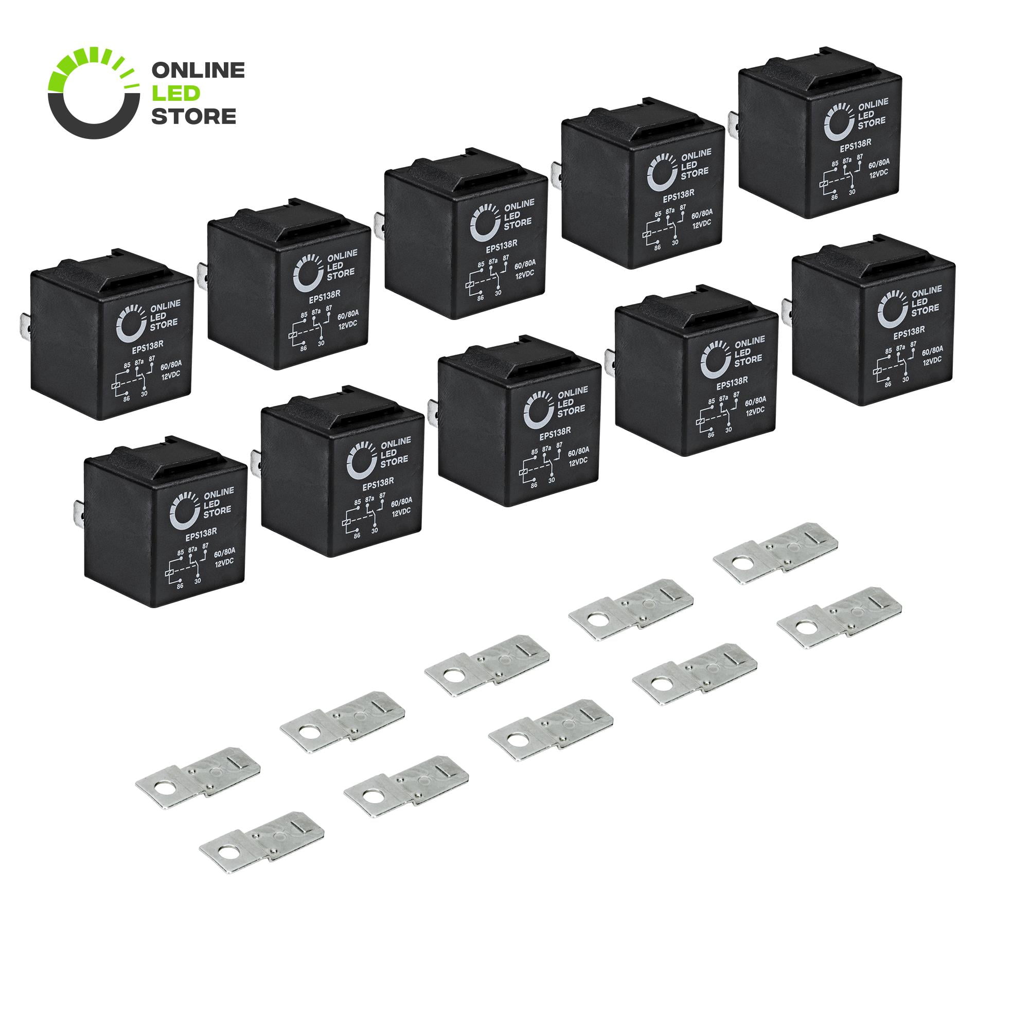 10 Pack - 12V 30/40 Amp 5-Pin SPDT Bosch Style Electrical Relays ...