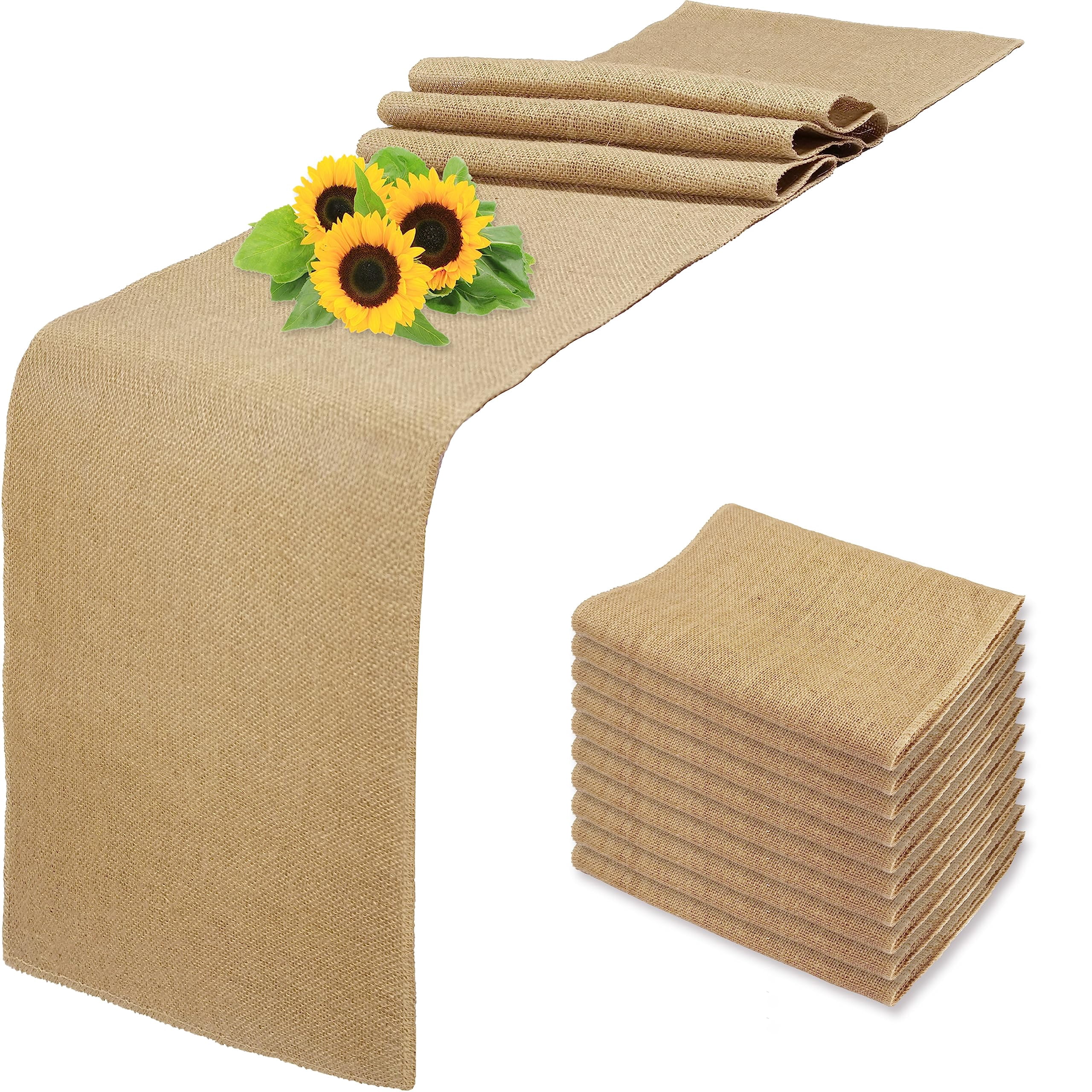 10 Pack 12x72inch Burlap Table Runners Rustic Farmhouse Party Decor ...