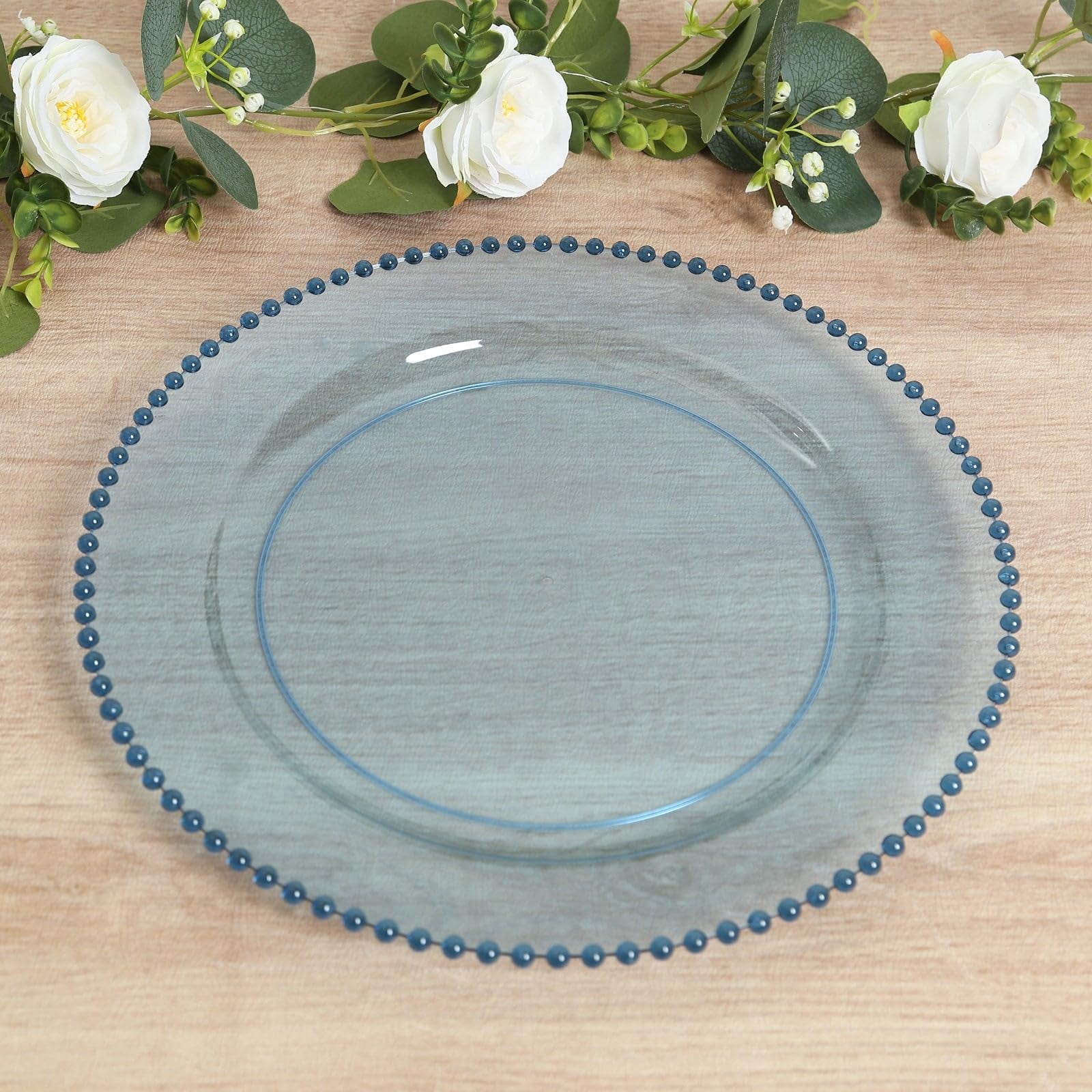 10-Pack 13" Dusty Sage Green Gold Beaded Rim Charger Plates, Economy ...