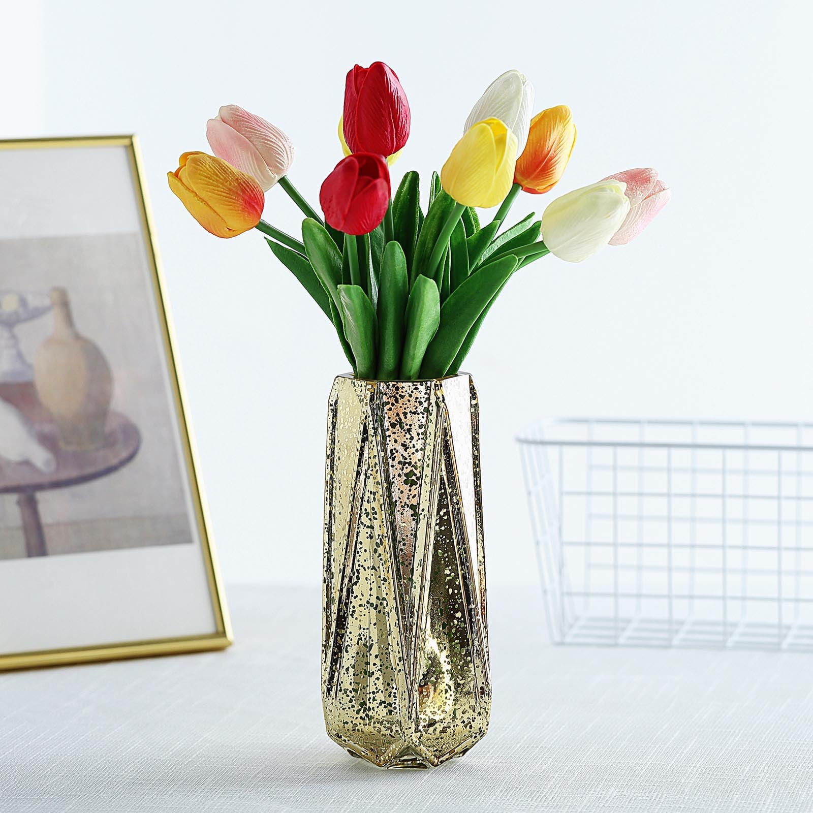 10 Pack | 13" Single Stem Real Touch Tulips Artificial Flowers Wedding ...