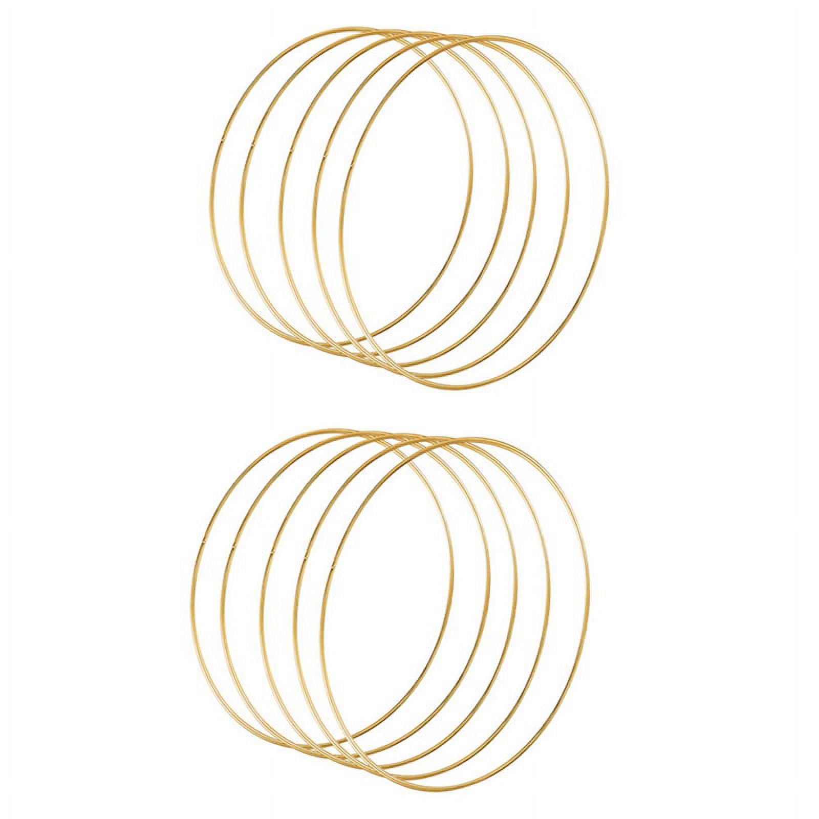 10 Pack 14 Inch Large Metal Floral Hoop Wreath Macrame Gold Hoop Rings ...