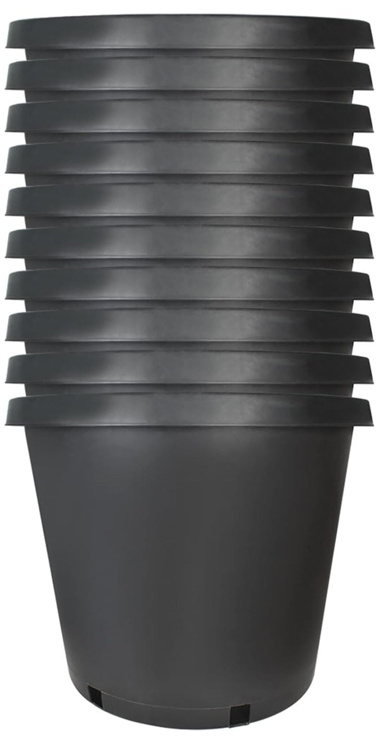 10 Pack 15 Gallon Black Square Plastic Garden Planter Pots Flower ...