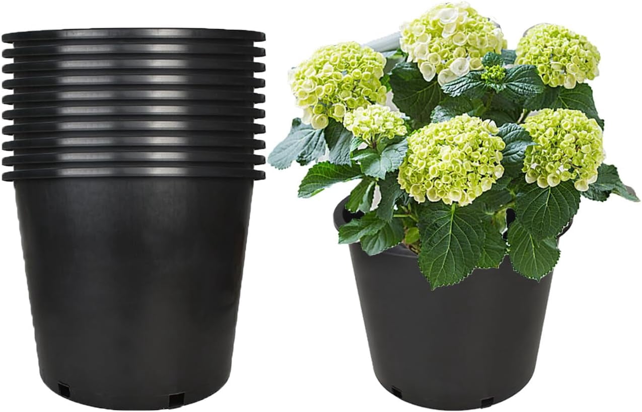 10-Pack 15 Gallon Round Premium Nursery Pot Plant Flower Seedling ...
