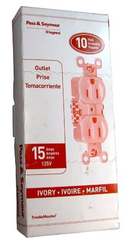 10 Pack 15A 125V Ivory 2 Pole 3 Wire Grounding, Each - Walmart.com