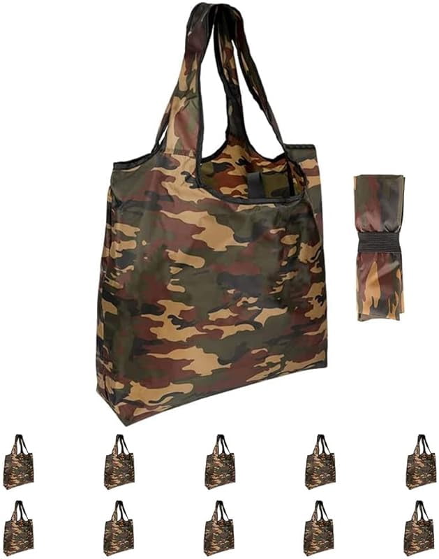 10 Pack 15x4.5x15 Inch Mixed Color Reusable Grocery Bags with Handles ...