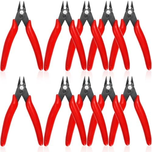 10 Pack 170 Wire Cutters, 5 Inch Small Precision Flush Cut Pliers with ...