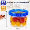 10 Pack 17oz Reusable Freezer Storage Containers with Airtight Twist ...